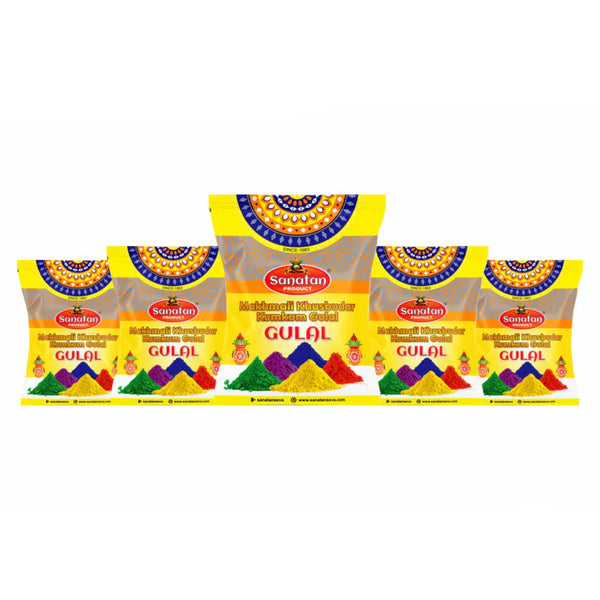Sanatan Gulal Yellow Color Combo (5 Packets) – sanatansevasanstan
